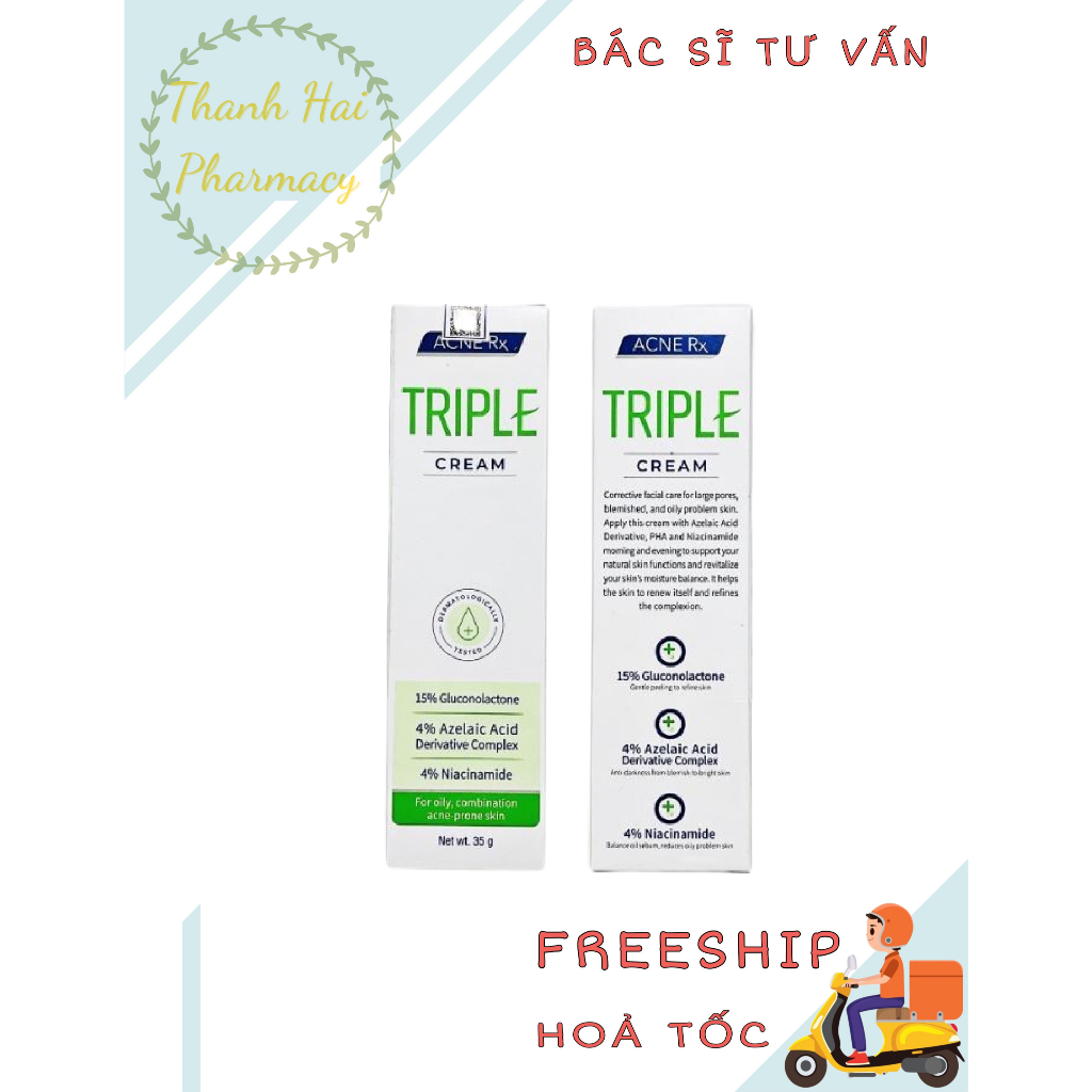 KEM DƯỠNG ẨM DÀNH CHO DA MỤN ACNE Rx TRIPLE CREAM [35G] | Shopee Việt Nam
