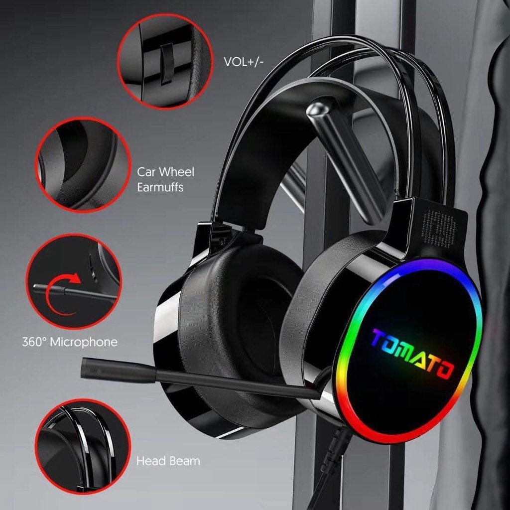 Tai nghe máy tính chụp tai chuyên game Tomato Jack cắm 7.1- Sk29 1 cổng ...