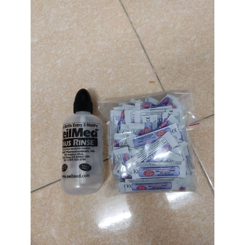 Bình rửa mũi 240ml kèm 10 30 50 gói muối neilmed (hàng tách set ) | Shopee Việt Nam