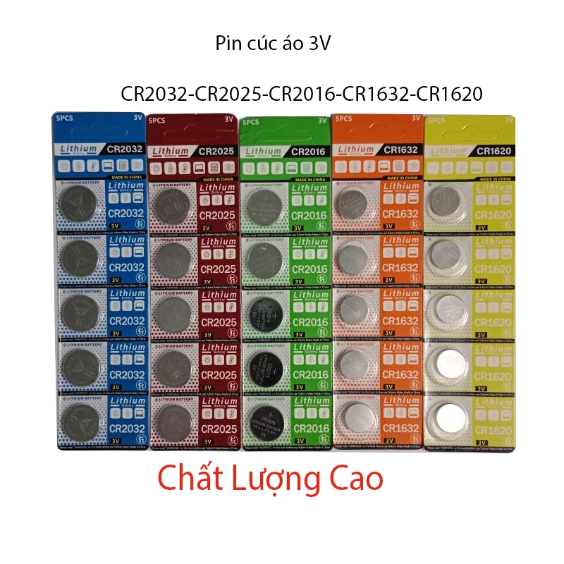 Pin cúc Lithium 3V CR2032-CR2025- CR2016-CR1632-CR1620- Pin nút cho ...