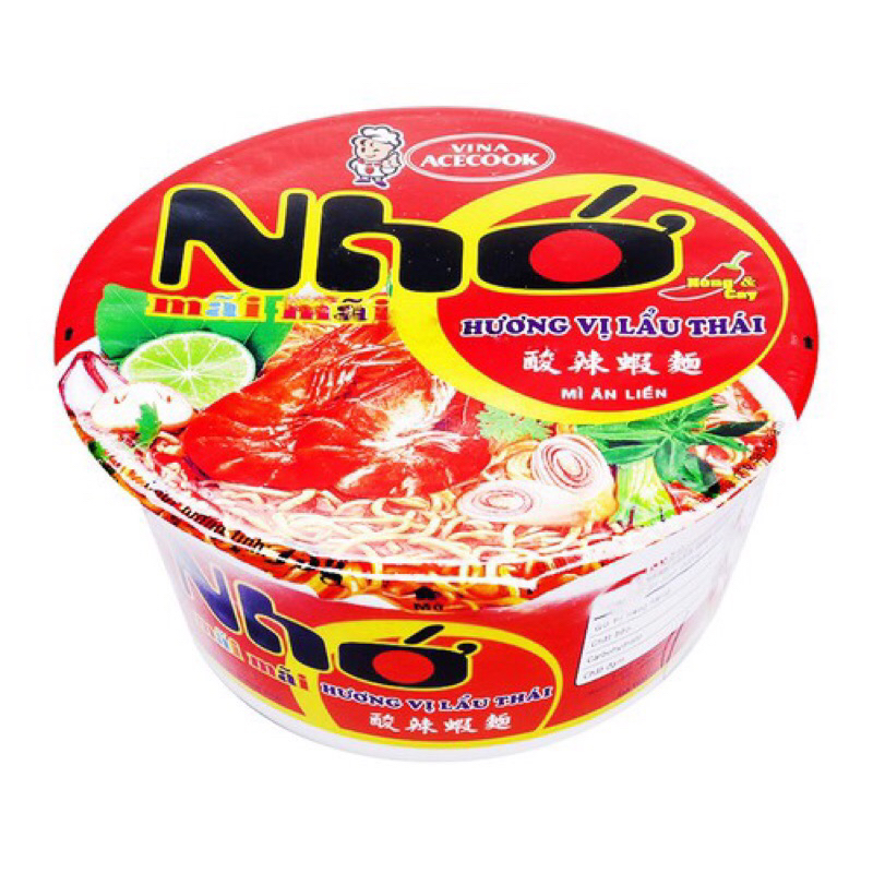 Mì Tô NHỚ vị Lẩu Thái / vị Phở Bò Acecook ( thùng 12 tô x 84 g ...