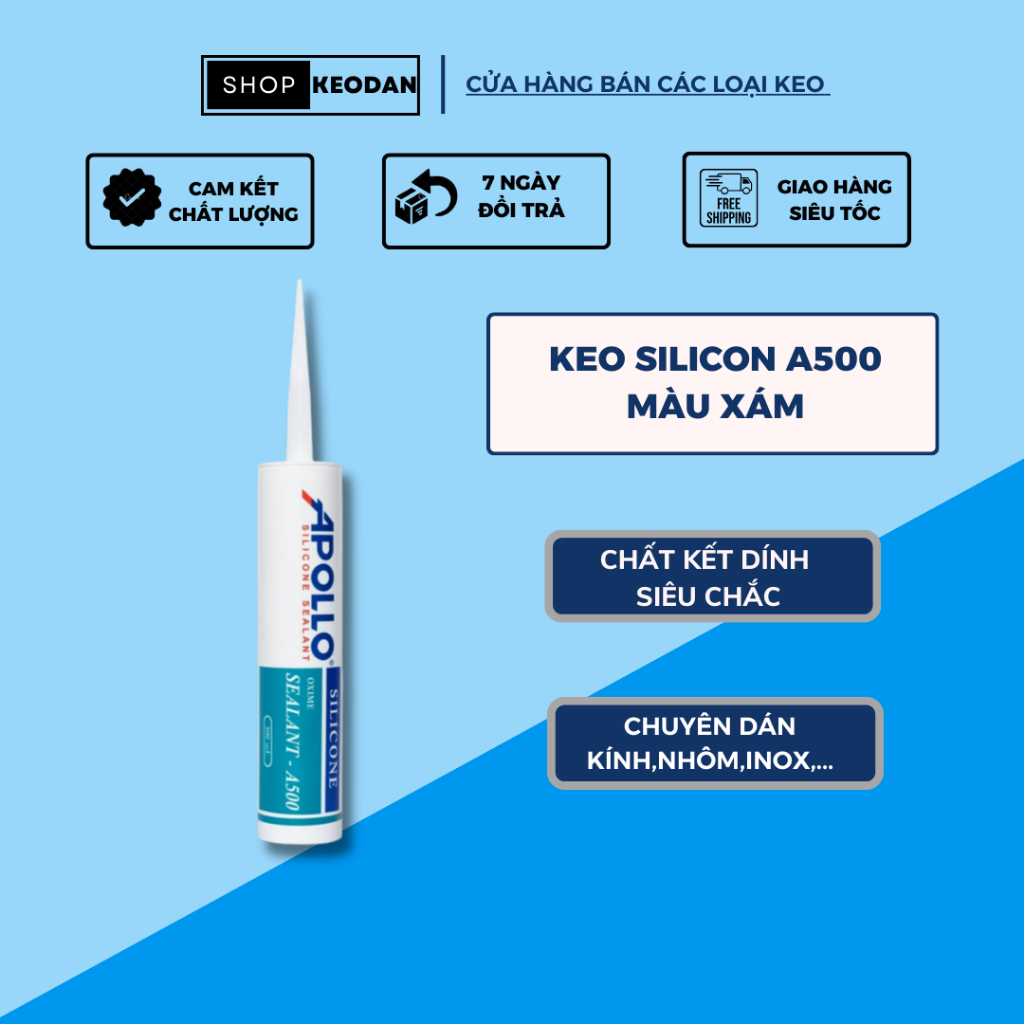 Keo Silicon Apollo A500 màu xám đậm,xám nhạt dung tích 300ml-ShopKeoDan ...