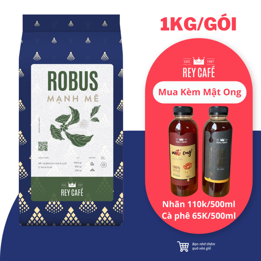 1KG Cà Phê Rang Bơ Robus Mạnh Mẽ (Phối Robusta & Culi) - 1kg/gói ...