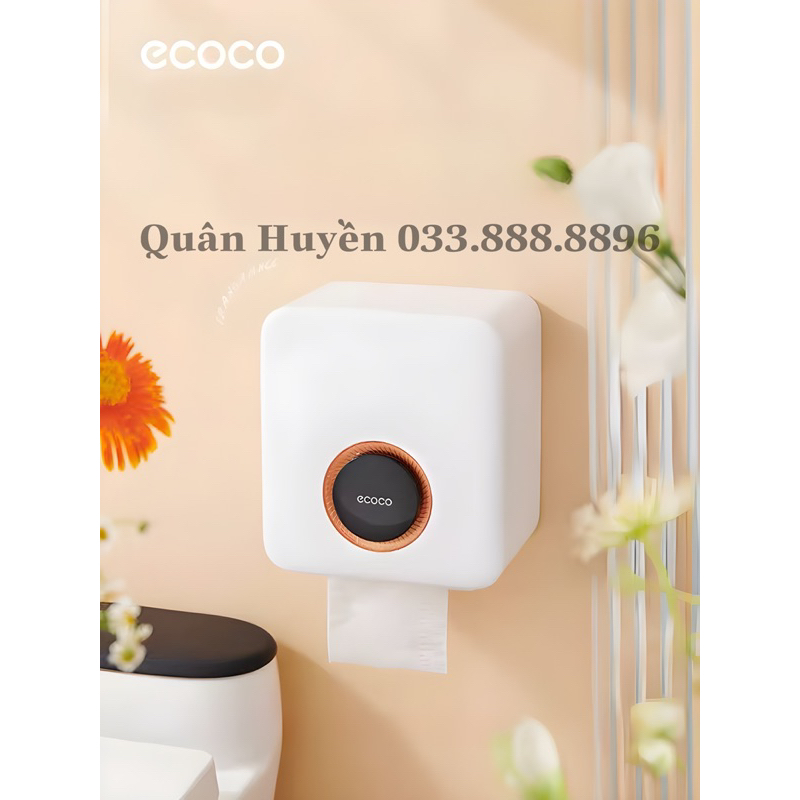 Hộp giấy vệ sinh ECOCO 2 ngăn, tích hợp làm thơm phòng mẫu mới 2304 | Hộp giấy dán tường khuếch ...