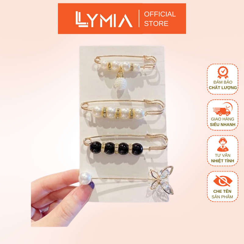 Set 4 cài áo LYMIA ghim băng cài, khuy gài, nút cài quần áo thu nhỏ eo ...