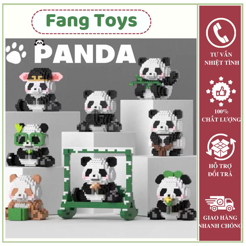 Bộ đồ chơi lắp ráp mô hình gấu trúc Panda dễ thương, thích hợp làm quà ...