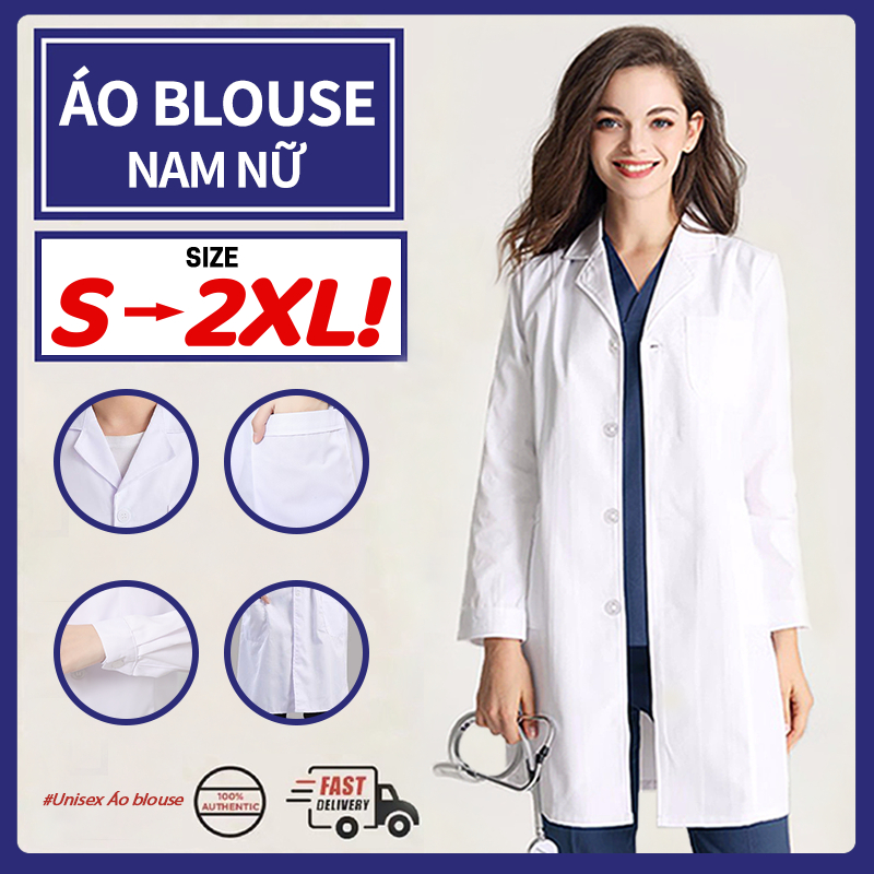 Áo blouse bác sĩ áo blue bác sĩ áo blouse nam áo lab VẢI CAO CẤP ...