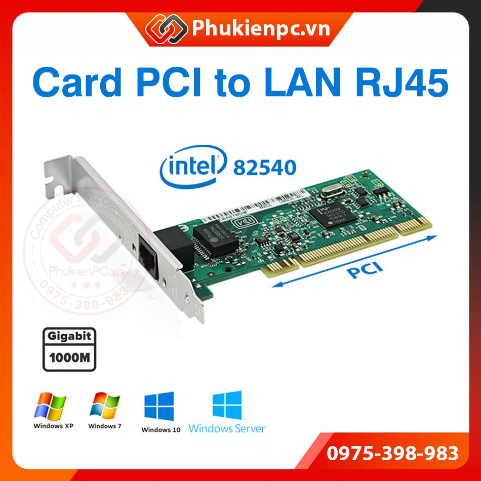 Card mạng PCI sang LAN RJ45 Ethernet Gigabit 10/100/1000Mbps, chip ...