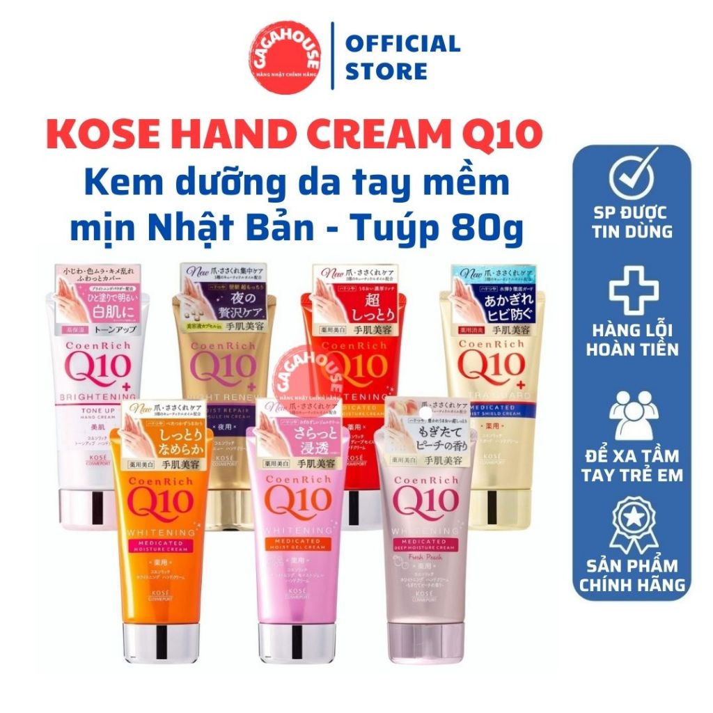 Kem dưỡng da tay Q10 Kose Hand Cream Nhật Bản - Tuýp 80g | Shopee Việt Nam