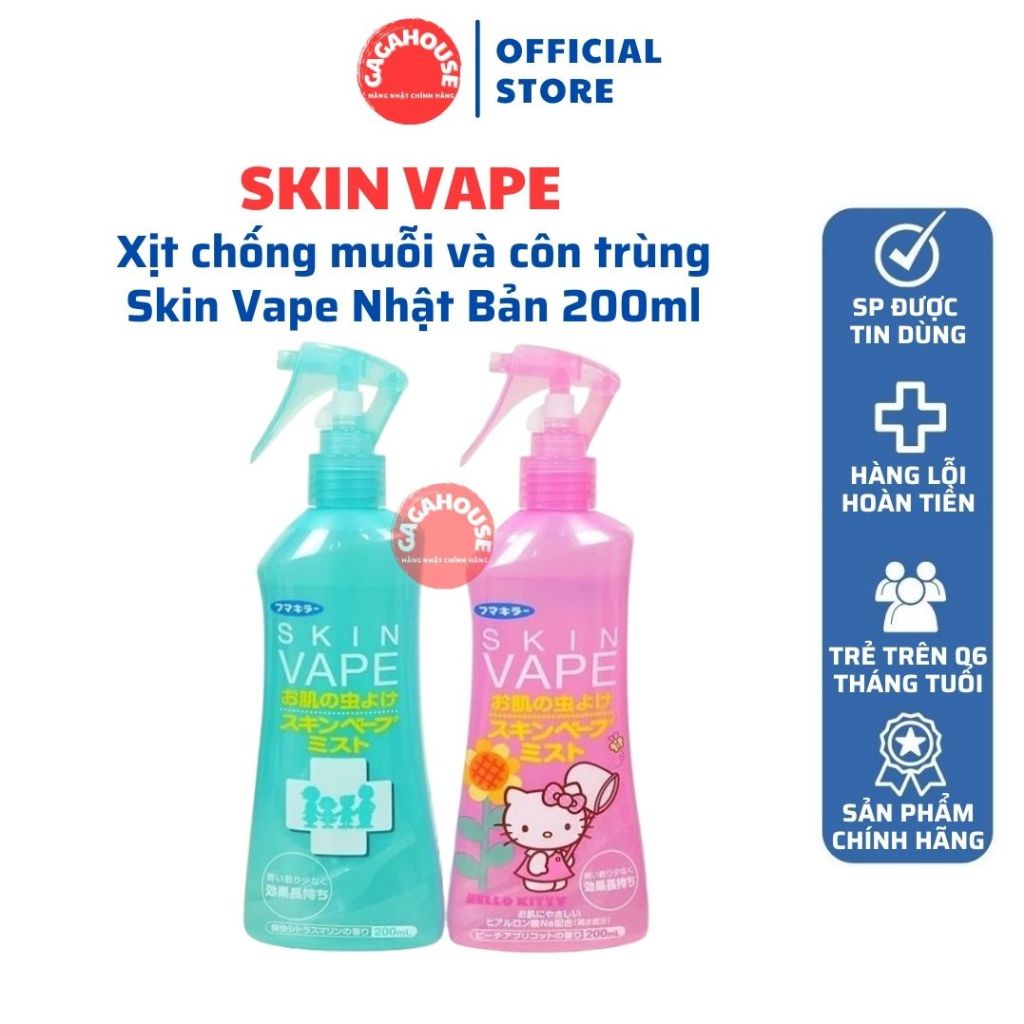 Xịt chống muỗi và côn trùng Skin Vape Nhật Bản - Chai 200ml | Shopee ...