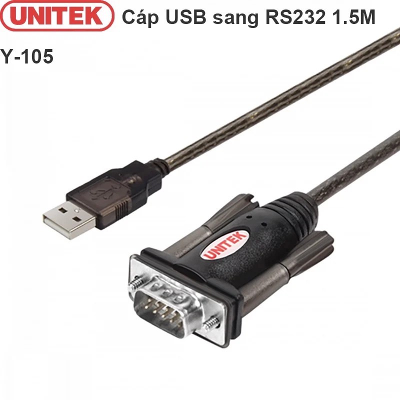 Cáp USB sang COM RS232 Unitek Y-105 dài 1.5M | Shopee Việt Nam