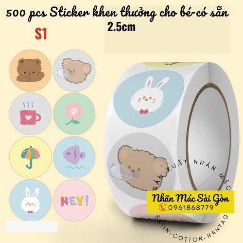 500 miếng Sticker khen thưởng cho bé, miếng dán thank you dễ thương ...