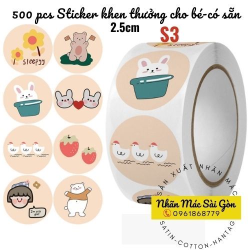 500 miếng Sticker khen thưởng cho bé, miếng dán thank you dễ thương ...