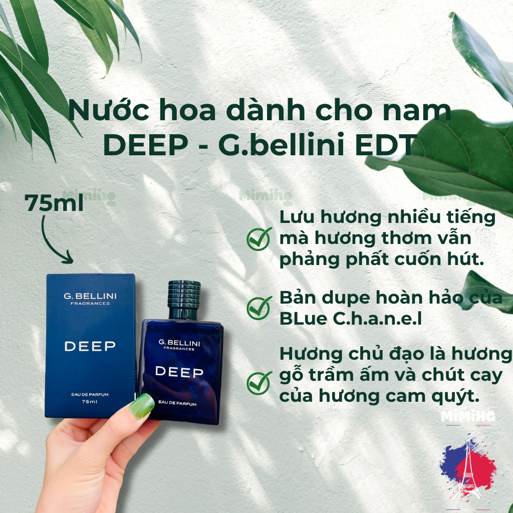 Nước hoa dành cho nam DEEP - G.bellini EDT 75ml, hàng Pháp có bill_MiMi ...