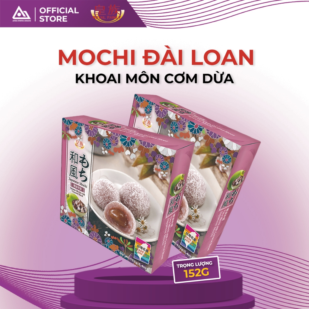 Bánh mochi Đài Loan Royal Family vị khoai môn phủ cơm dừa 152g An Gia Sweets & Snacks | Shopee ...