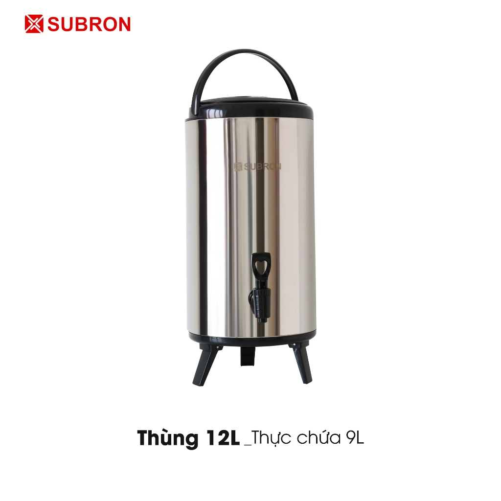 Thùng giữ nhiệt inox ủ trà sữa 3 lớp giữ nóng lạnh Subron 6L 8L 10L 12L ...