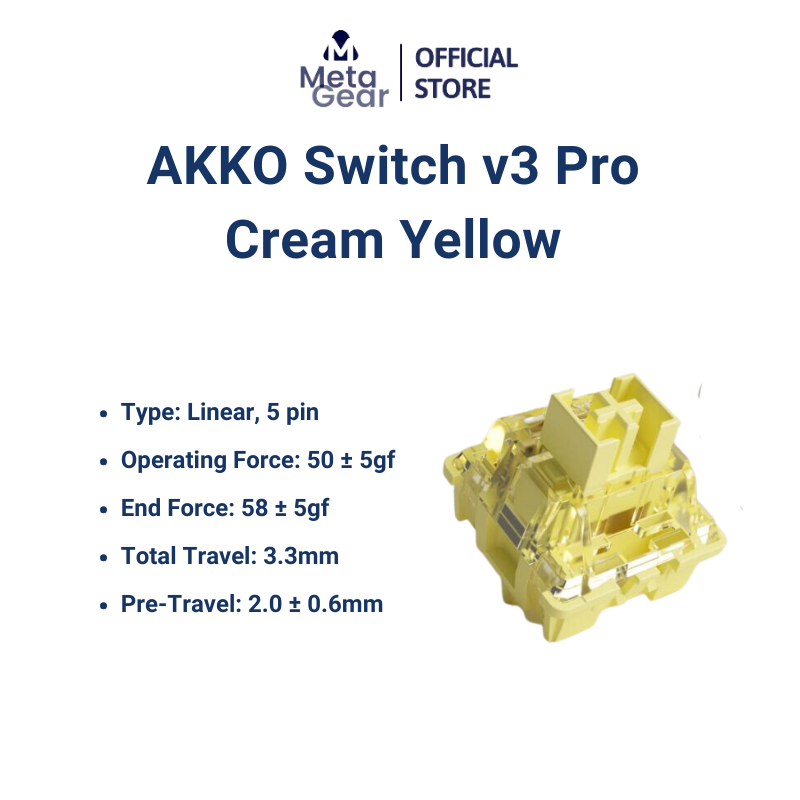 Akko Switch V3 Pro - Cream Yellow - Piano Pro - 45 Switch - 5 Pin dùng cho bàn phím cơ | Shopee ...