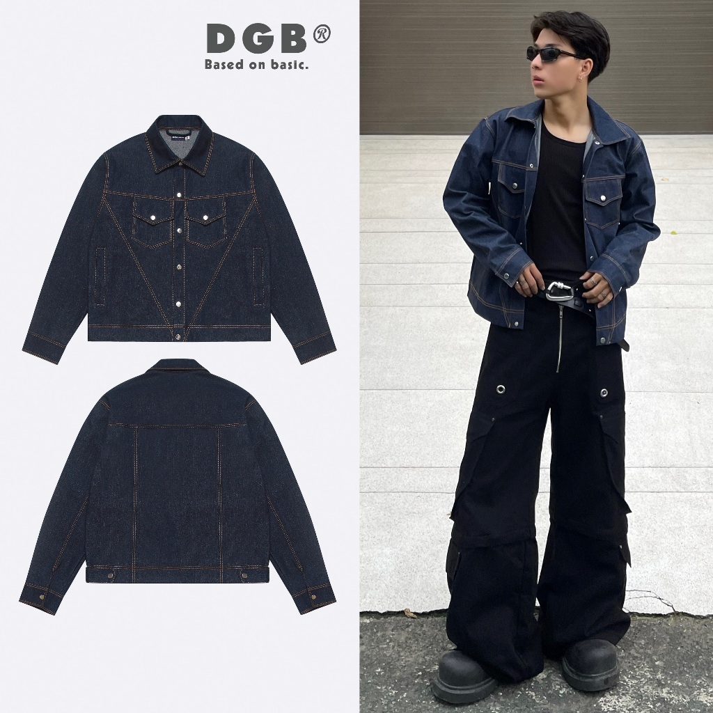 ÁO KHOÁC JEAN- CÚC BẤM - RAW DENIM JACKET FORM BOXY HIDDEN ESSTIAL ...