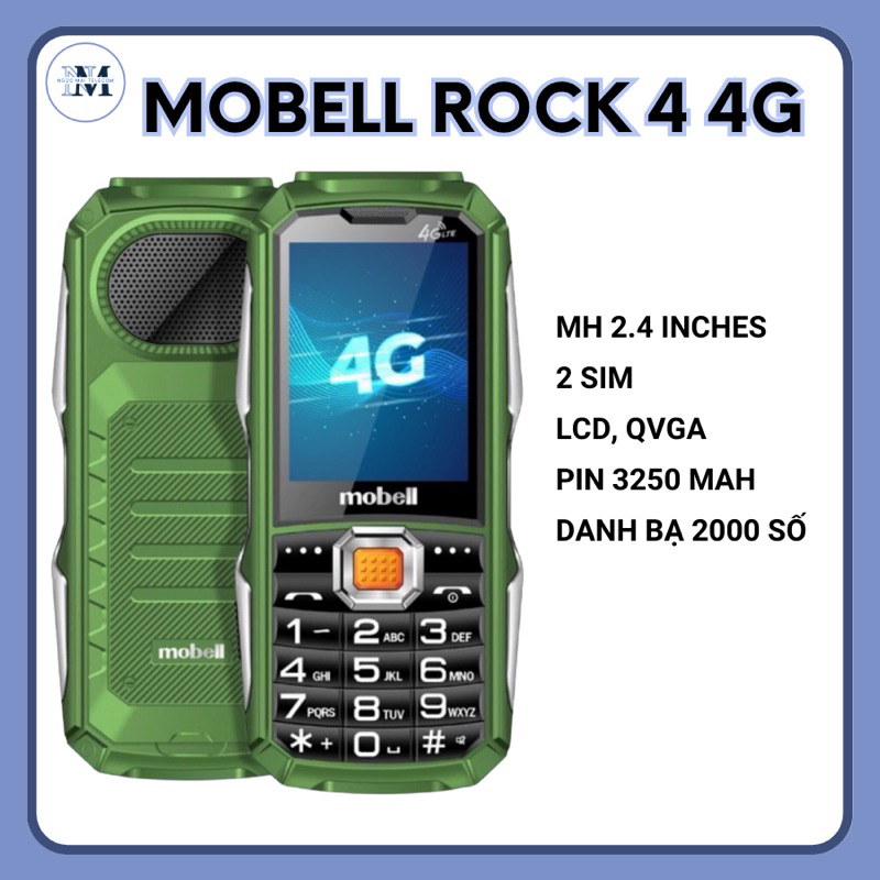 Điện thoại Mobell Rock 4 4G, loa to, chữ to, phím lớn - Hàng chính hãng ...