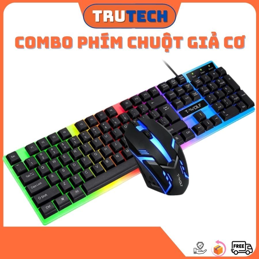 Bàn phím giả cơ có led, combo phím chuột gaming giá rẻ TF230 | Shopee ...