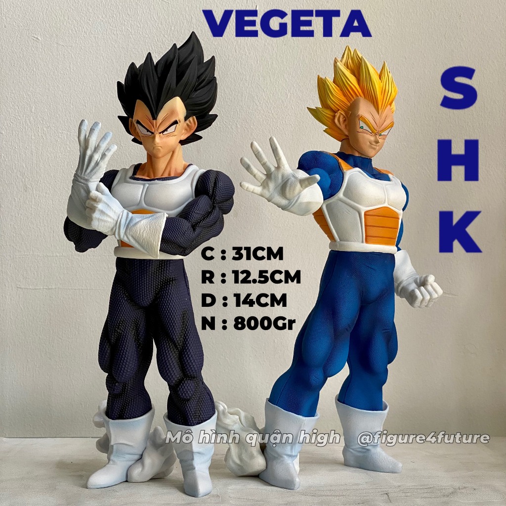 (Có sẵn) Mô hình Vegeta tóc đen SHK cao 31CM - Mô hình super saiyan Vegeta dáng đứng cực kì nét ...