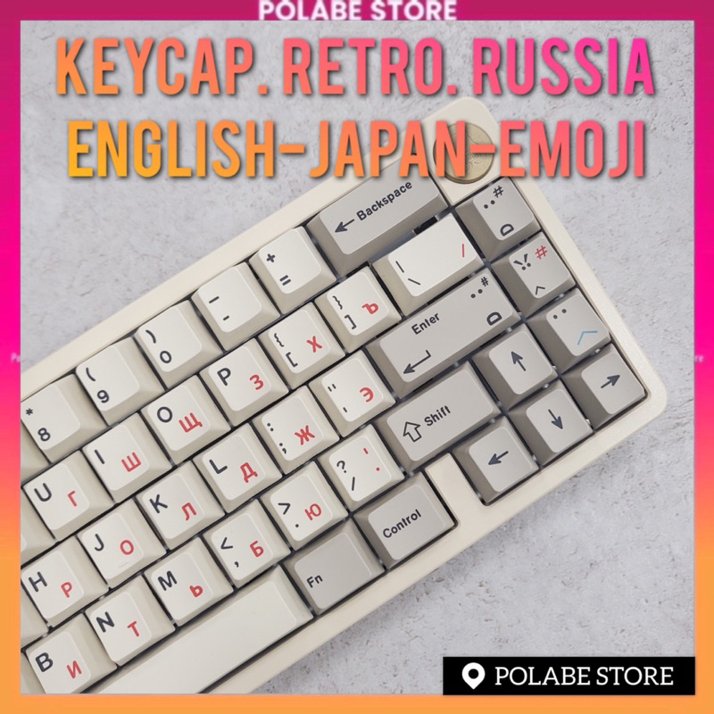 Keycap Retro Cherry profile PBT dyesub bàn phím cơ Retro Japan Russia ...