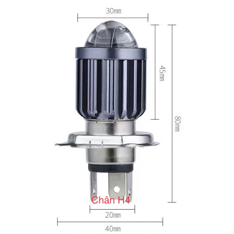Đèn pha led bi cầu Hai Màu thay thế H6 BA20D cho xe điện và H4 dùng cho ...