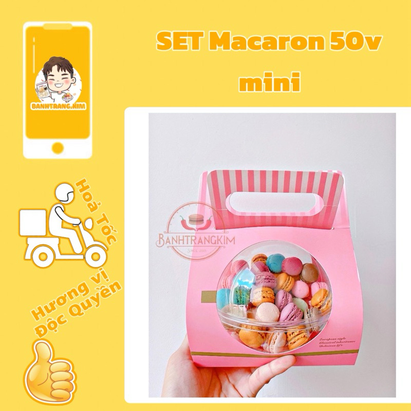 Bánh macaron ( Set 50v mini size hồng như ảnh ) | Shopee Việt Nam