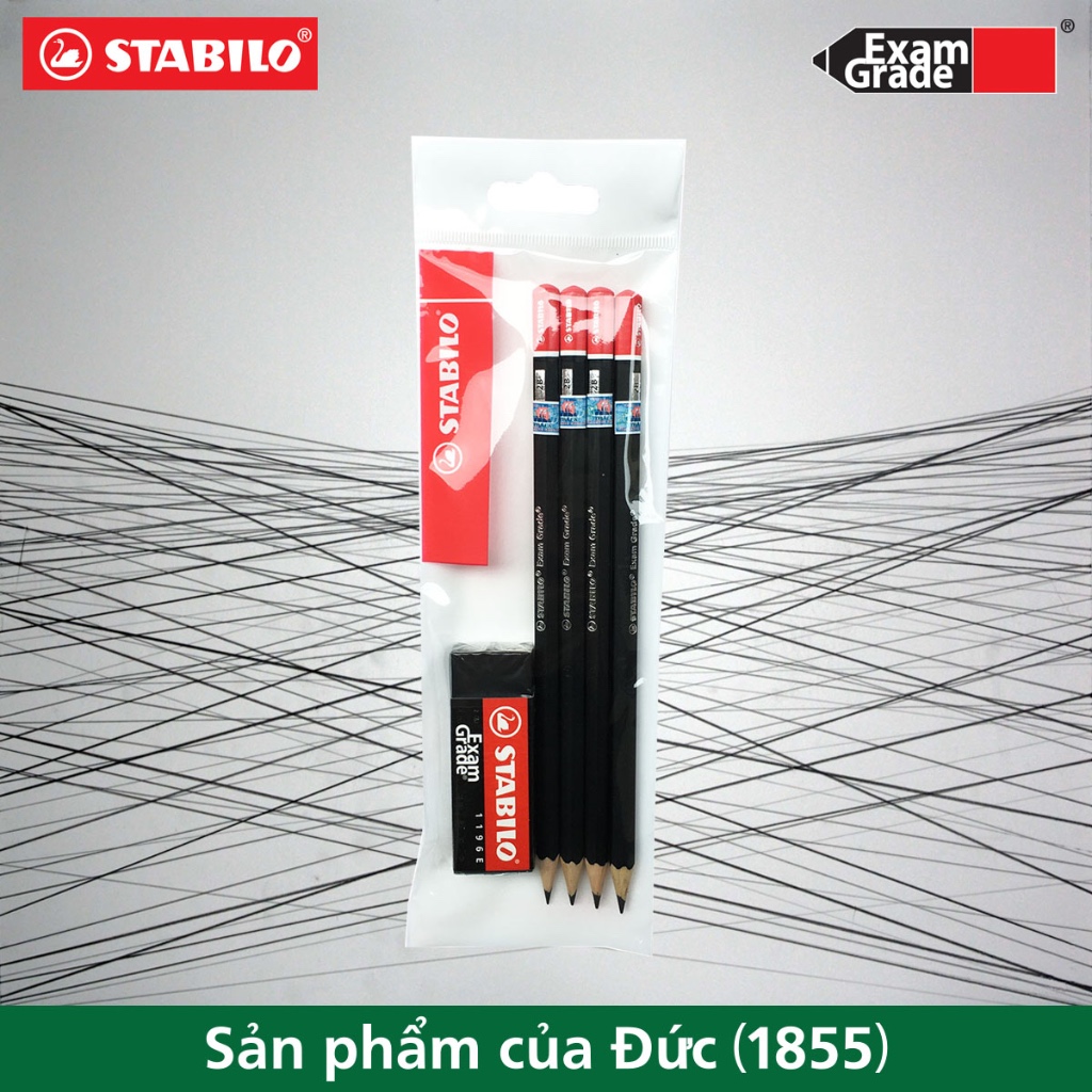 Bộ 4 bút chì gỗ STABILO Exam Grade 288 2B | Shopee Việt Nam