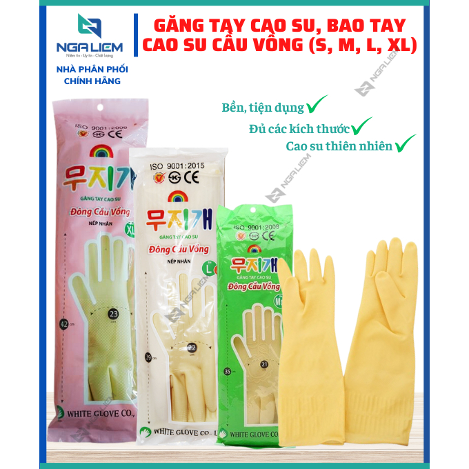 Găng Tay Cao Su, Bao Tay Cao Su Cầu Vồng Đủ Các Kích Thước (S, M, L, XL) Bền, Tiện Dụng - Hàng ...