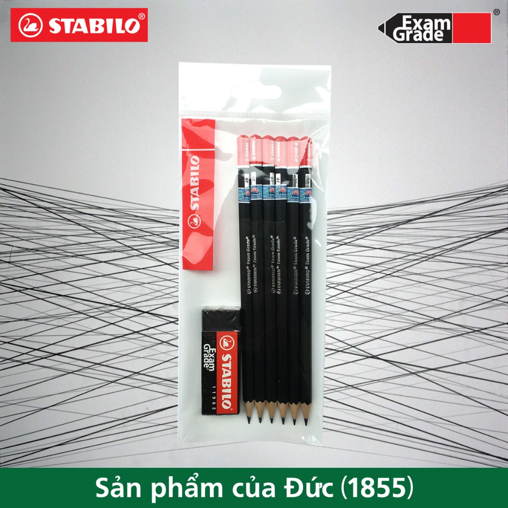 Bộ 6 bút chì gỗ STABILO Exam Grade 288 2B | Shopee Việt Nam