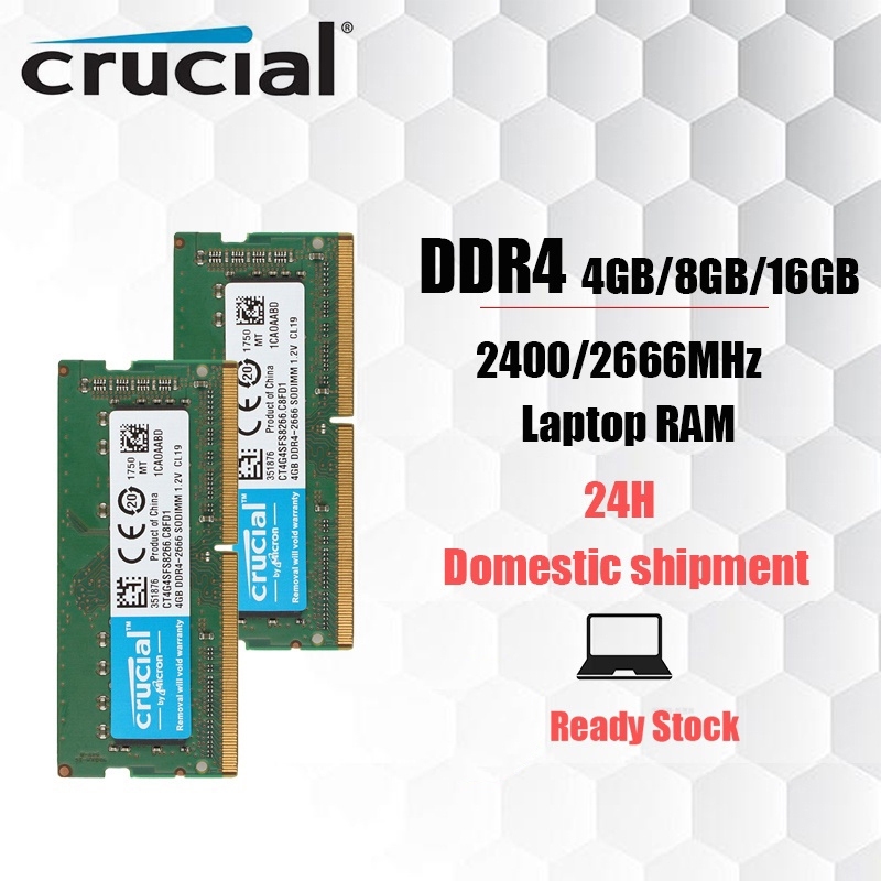 【Ship hàng tận nơi 24H】Crucial 4GB/8GB/16GB Laptop RAM DDR4 2400MHZ 2666MHZ SODIMM memory for ...
