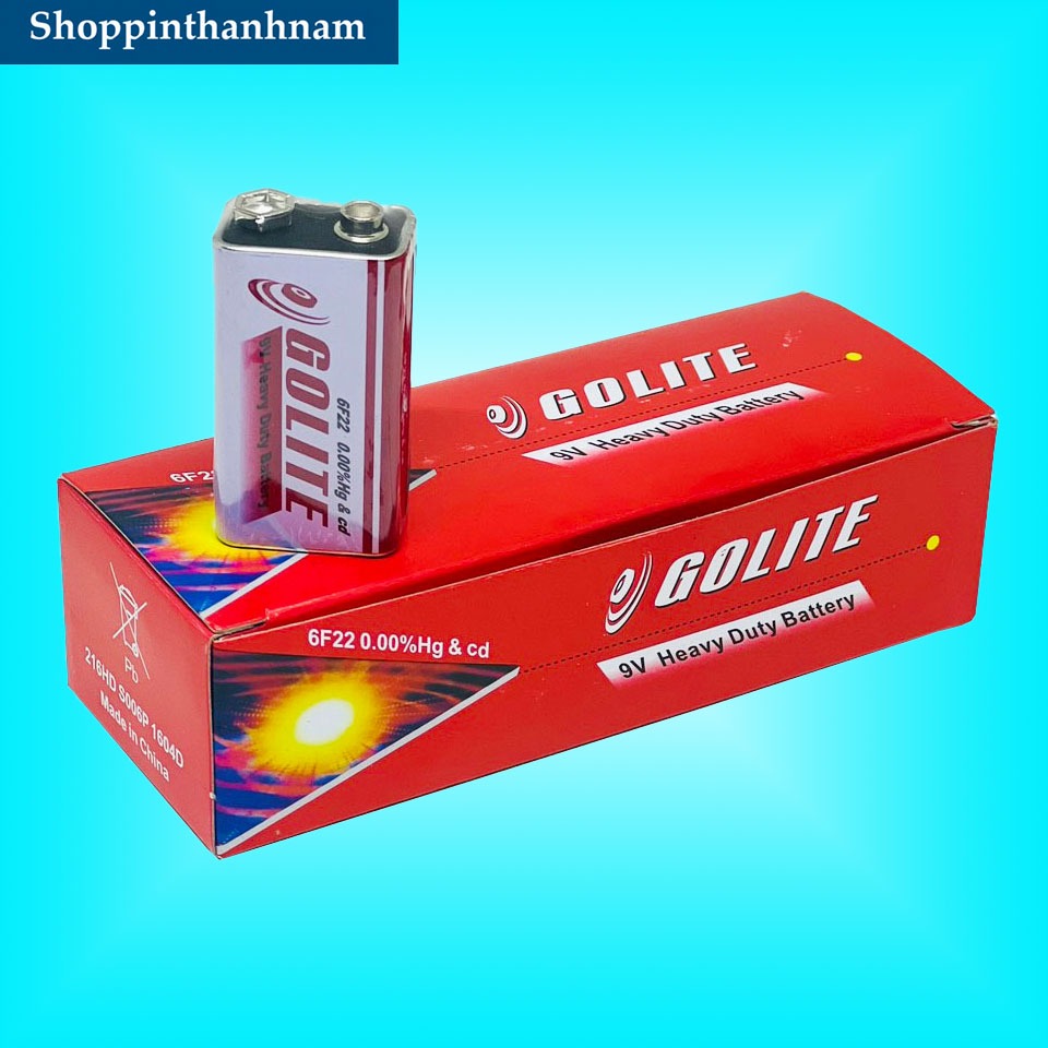 Hộp 10 Viên Pin 9V (Pin Vuông) Golite Dung Lượng Cao | Shopee Việt Nam