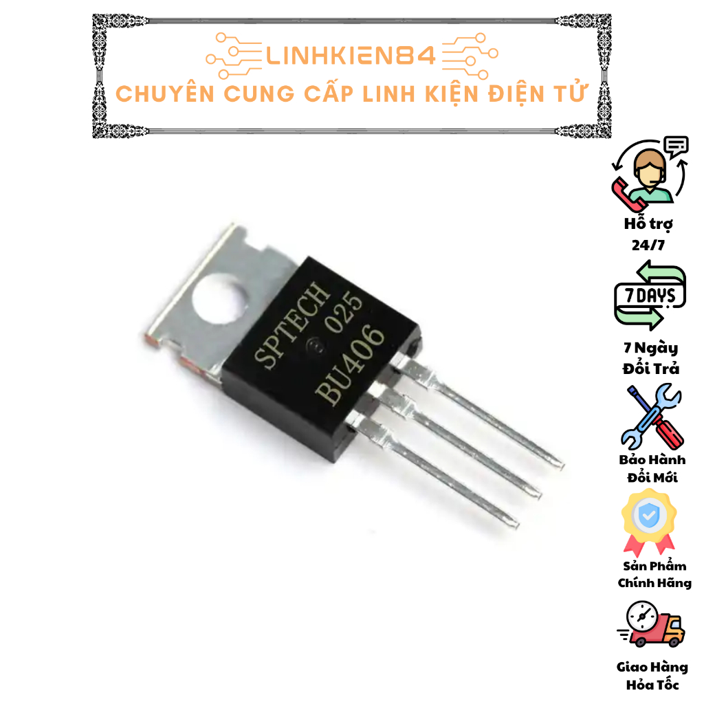 Transistor BU406 TO220 TRANS NPN 7A 200V (DIP) | Shopee Việt Nam