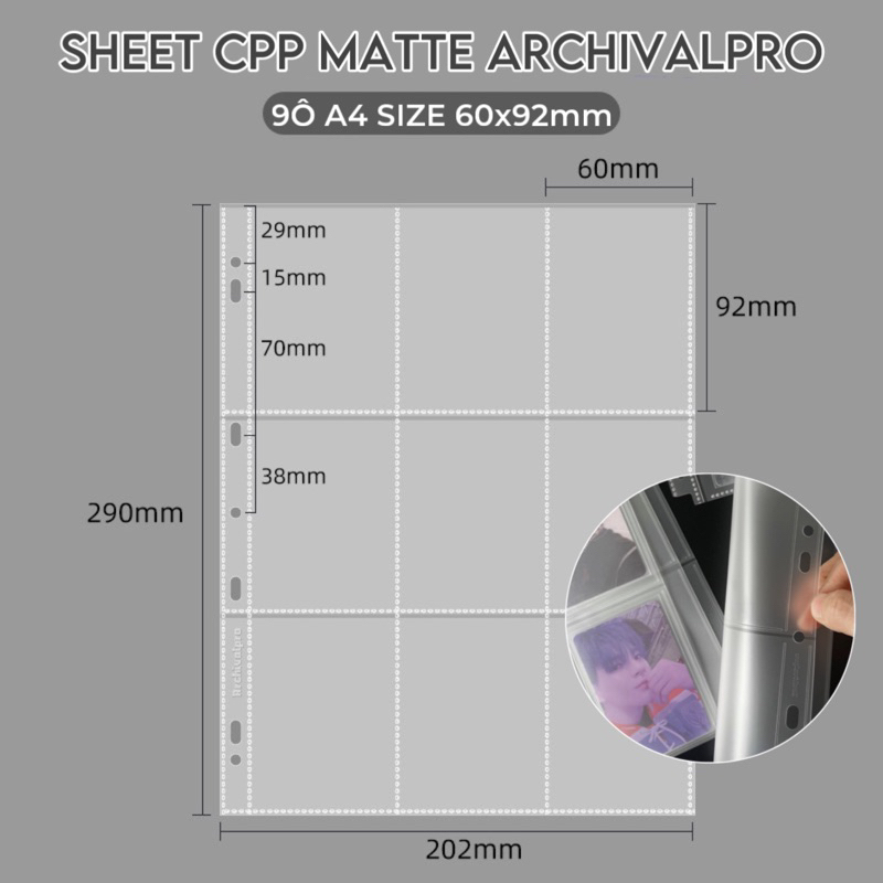 [CÓ SẴN] SHEET CPP TRONG SUỐT ARCHIVALPRO DÀNH CHO BINDER CÒNG A5 A4 LƯU TRỮ ẢNH - Cáo nuôi rái ...