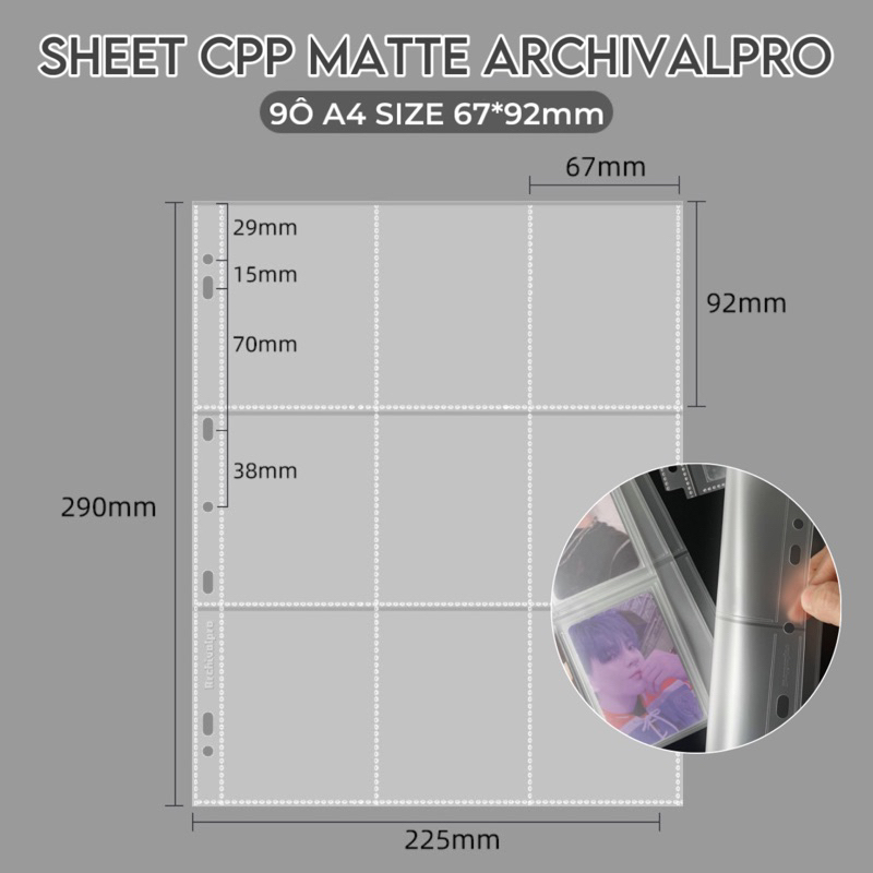 [cÓ SẴn] Sheet Cpp Trong SuỐt Archivalpro DÀnh Cho Binder CÒng A5 A4