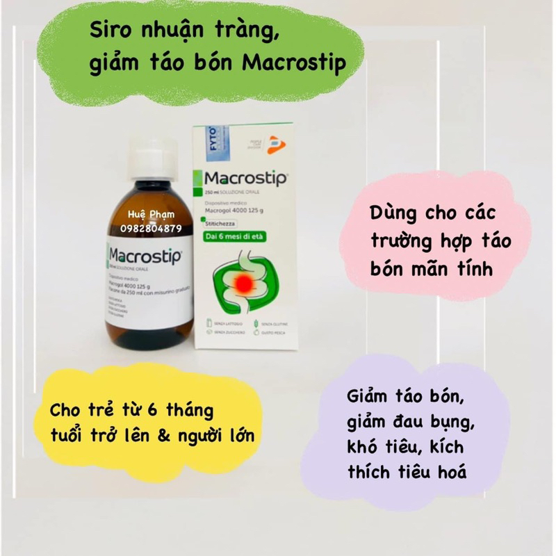 Siro Macrostip giúp tiêu hóa tốt giảm táo bón, nhuận tràng, giảm đau ...