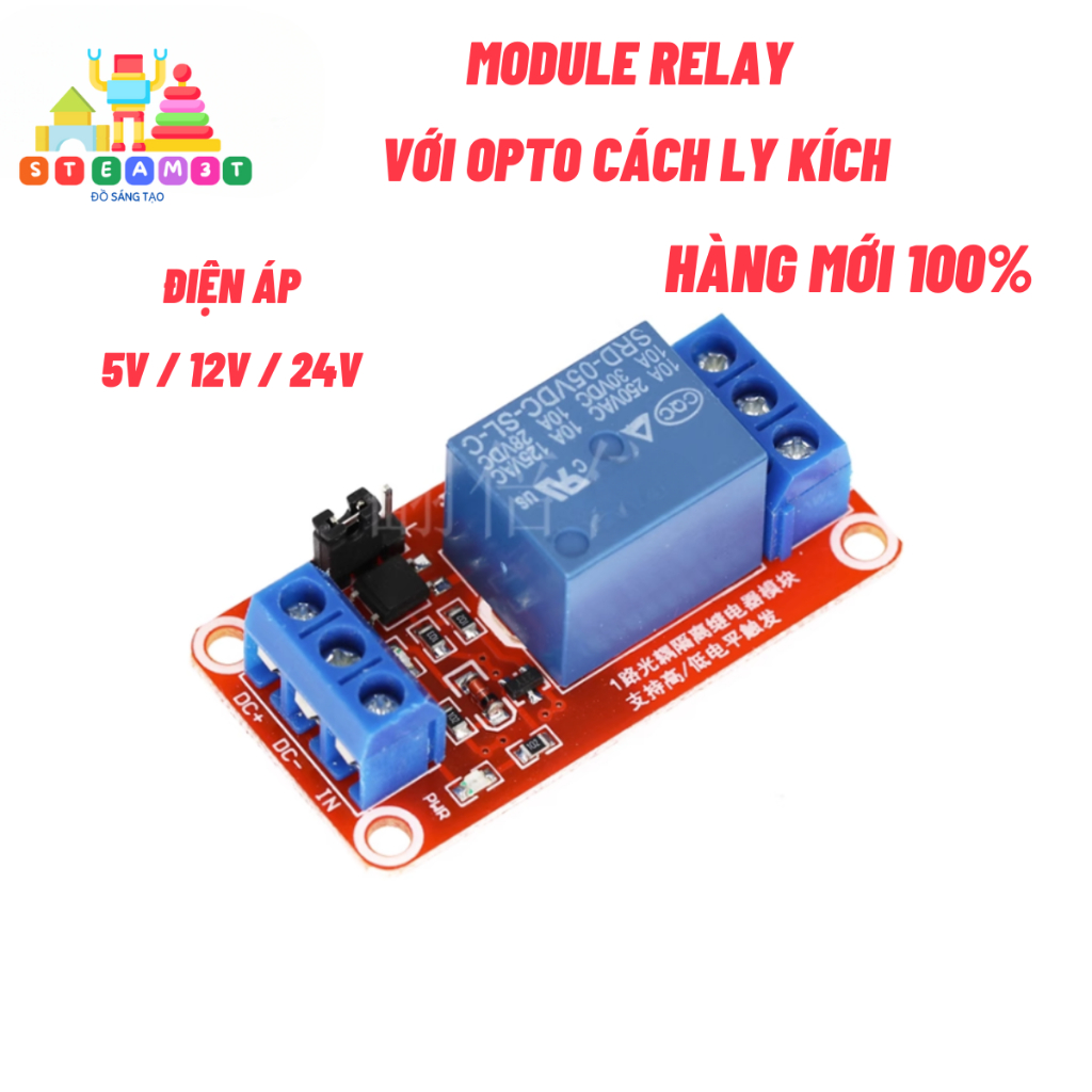 Module relay rơle 1 chiều 5V 12V 124V Với Opto Cách Ly Kích H/L - LK0002 | Shopee Việt Nam