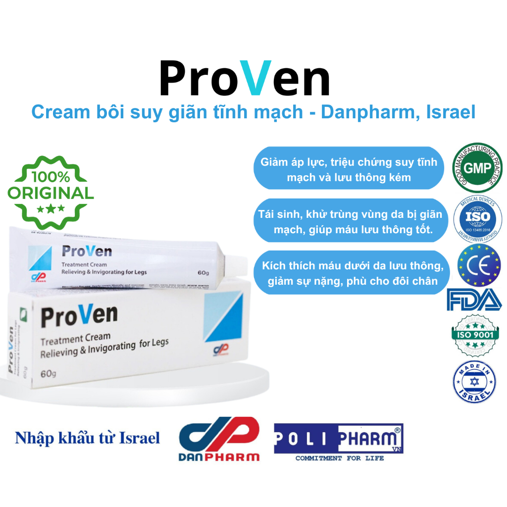 Proven cream gel hỗ trợ tĩnh mạch Dan pharm Tube 60g xuất xứ ISRAEL ...