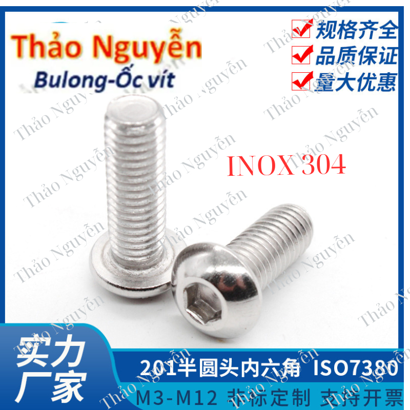 Set 10 con Ốc - Bulong Lục Giác Inox đầu dù 304 M3 M4 M5 M6 M8 độ dài 10mm – 40mm | Shopee Việt Nam