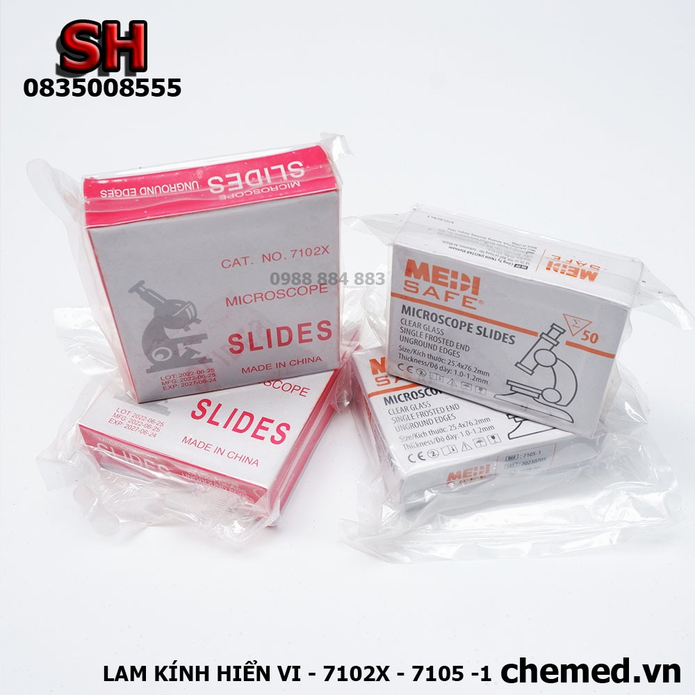 Lam kính hiển vi trong suốt 7102, mài mờ 7105 (hộp 50 - 72 kính ...