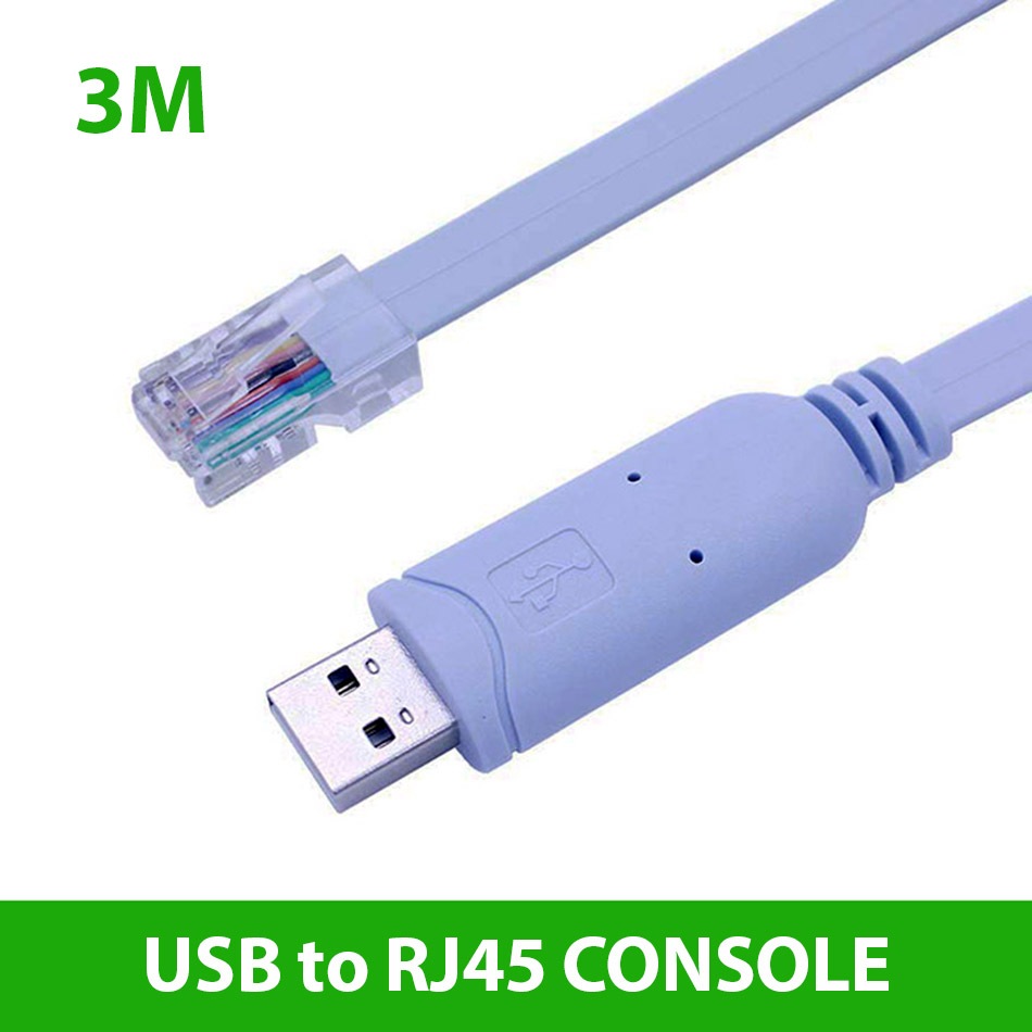 Cáp Console USB sang RJ45 cấu hình Hub switch Cisco server, dài 3M. Cho ...