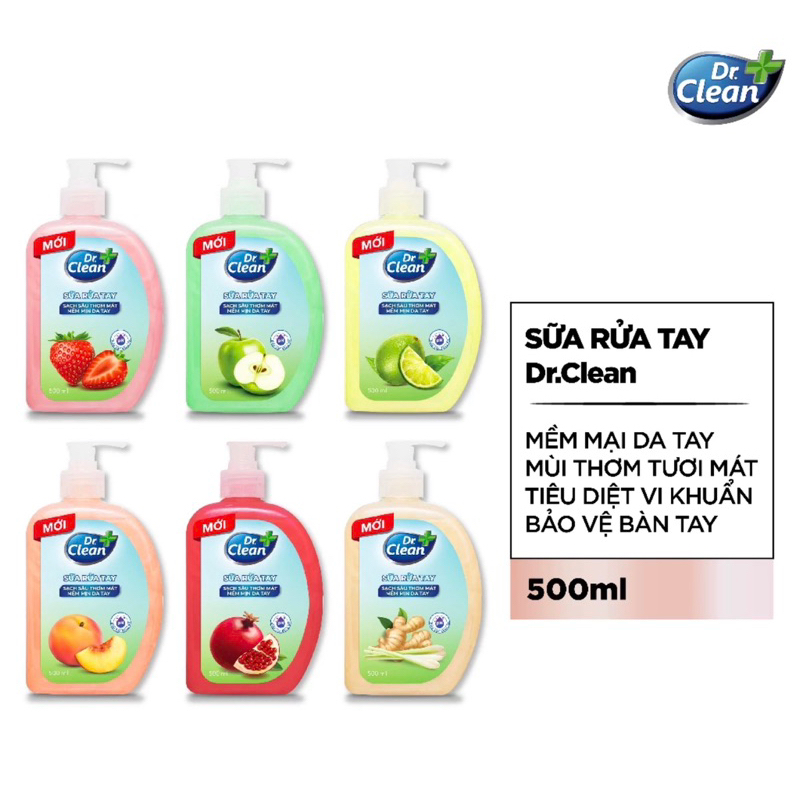 Nước rửa tay Dr Clean 500ml, nước sát khuẩn, dung dịch sát khuẩn tay ...