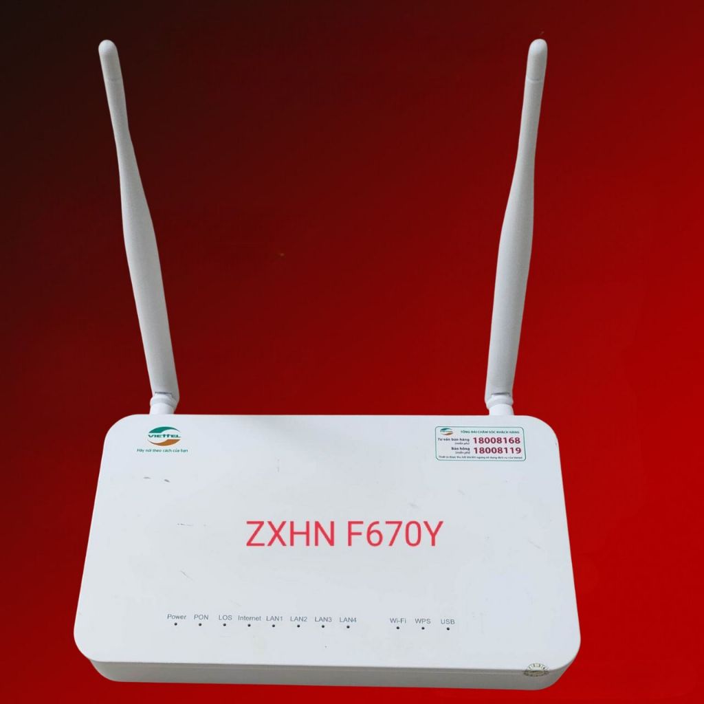 Modem Viettel 2 băng tần F670Y F671Y kèm nguồn và cáp mạng, hỗ trợ cài ...