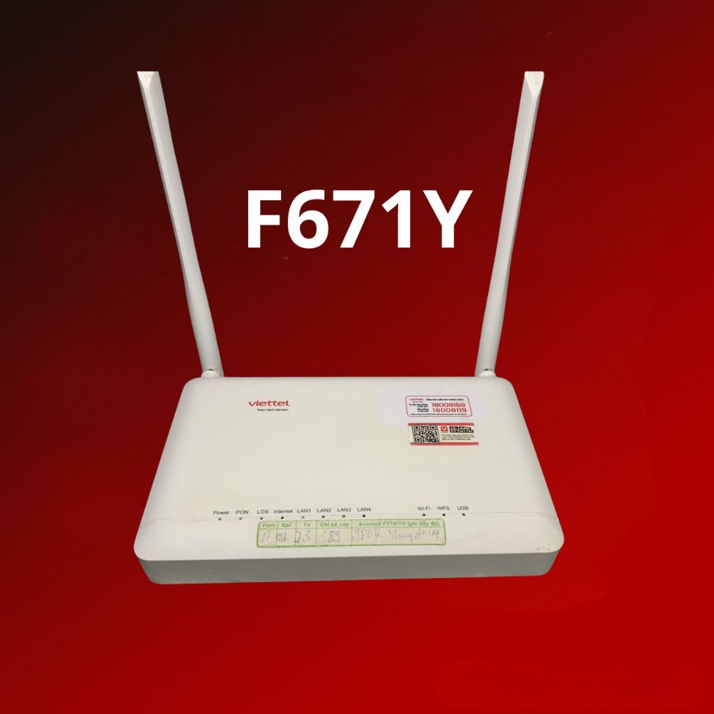 Modem Viettel 2 băng tần F670Y F671Y kèm nguồn và cáp mạng, hỗ trợ cài ...