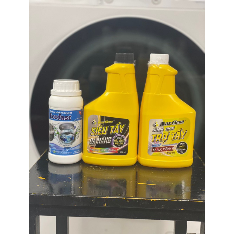 Siêu tẩy đa năng MAXCLEAN 5in1 và Ecofas . có nắp vặn nút kẽm, kèm đầu ...