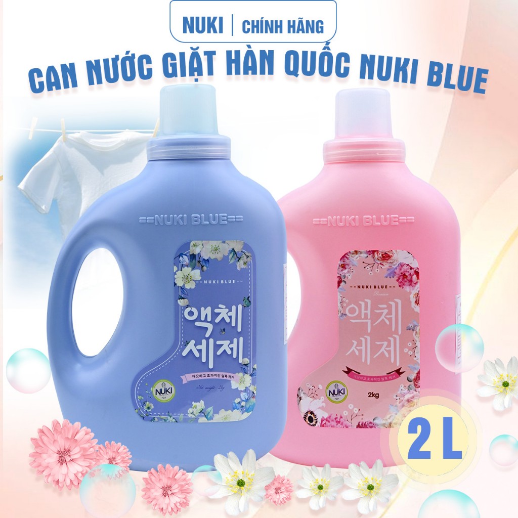 Can Nước Giặt Hàn Quốc Chính Hãng Nuki Blue 2kg Hương Thơm Dịu Nhẹ,Mềm ...