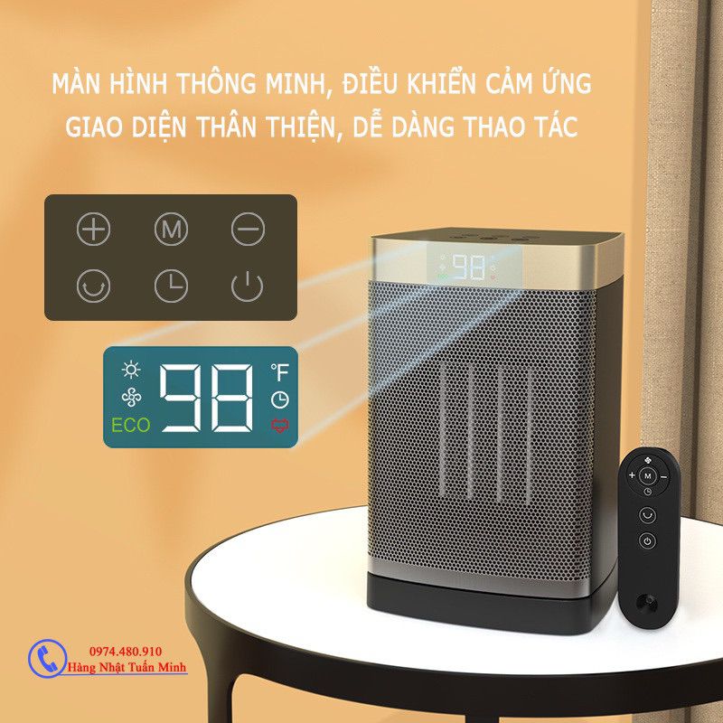 Quạt sưởi ấm Dreo không phát ánh sáng, không đốt oxi, công nghệ Ceramic ...