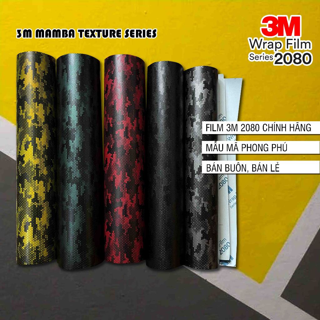Decal 3M 2080, Film 3M khổ A3 Mamba Texture series, Mamba Red, Mamba ...