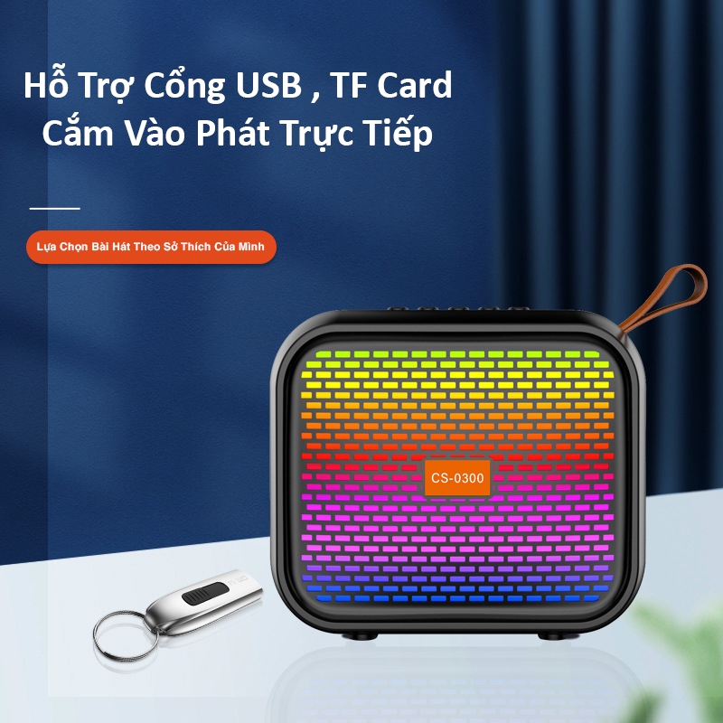 Loa Bluetooth 5.2 không dây CS-0300 đèn led RGB 7 sắc ảo diệu âm thanh ...